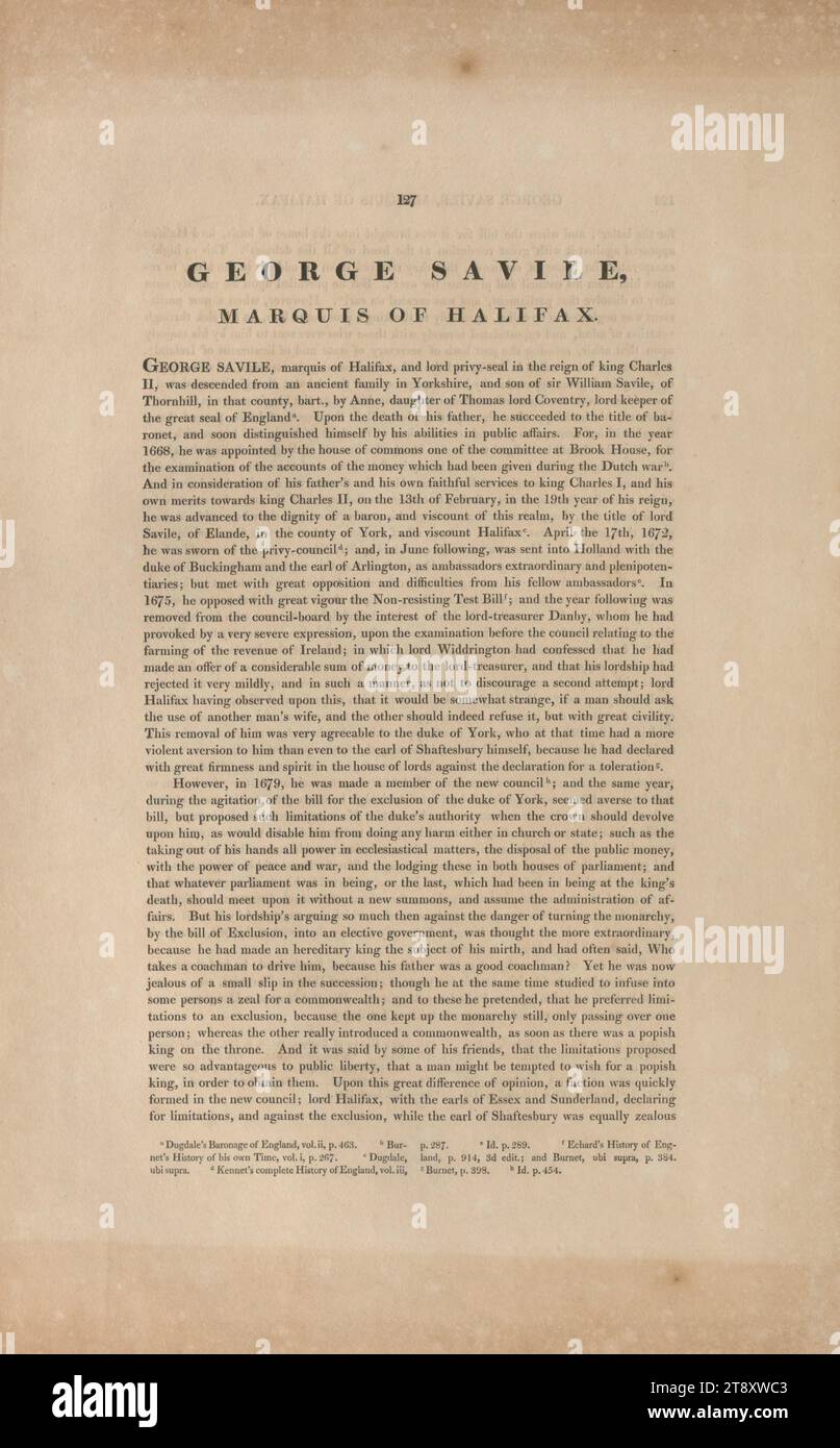 George savile marquis hi-res stock photography and images - Alamy