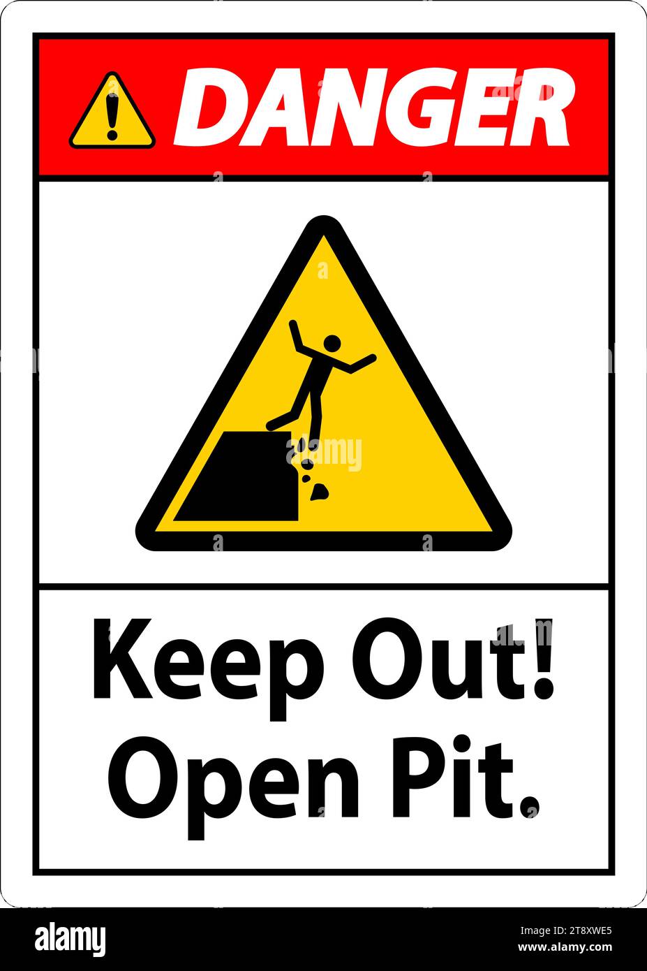 Danger Sign Keep Out Open Pit Stock Vector Image And Art Alamy