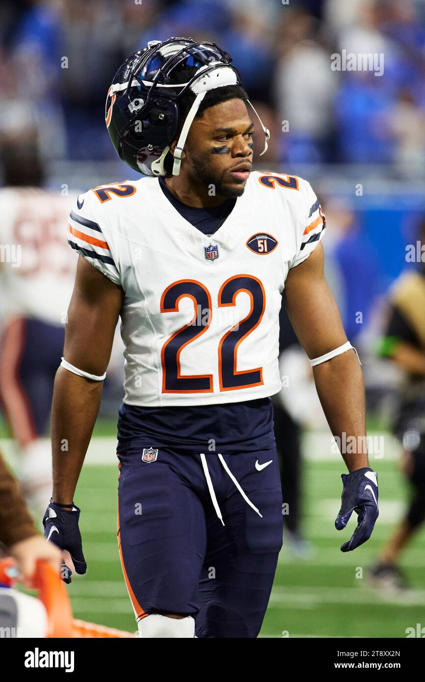 Chicago Bears safety Elijah Hicks (22) walks off the field against the ...