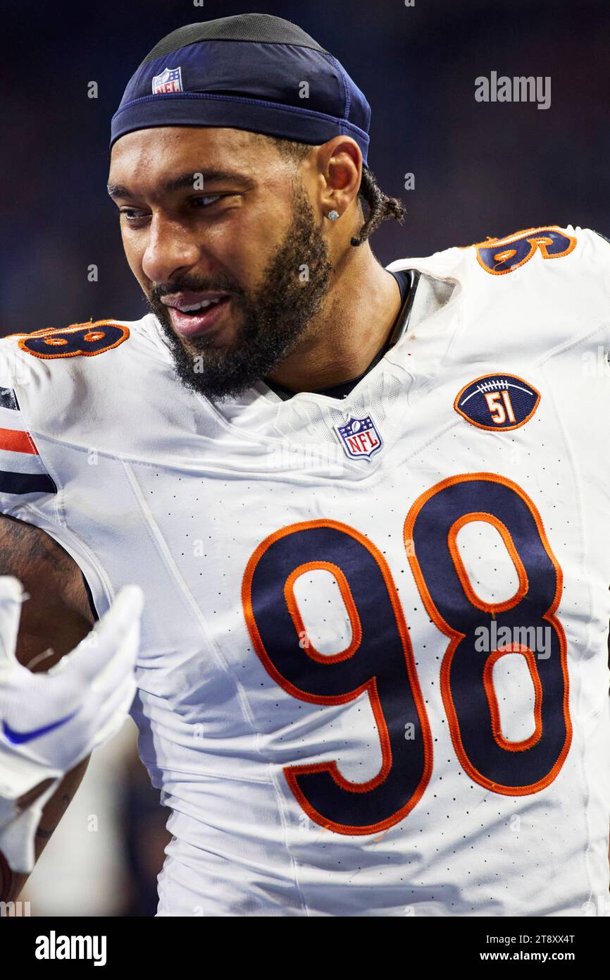 Chicago Bears defensive end Montez Sweat (98) walks off the field ...