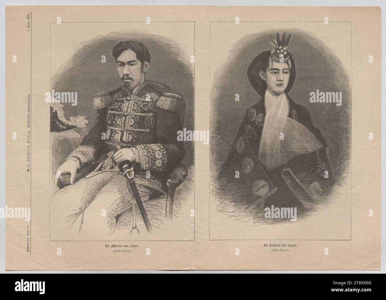 The Mikado of Japan. The Empress of Japan.', Unknown, 1875, paper, wood ...