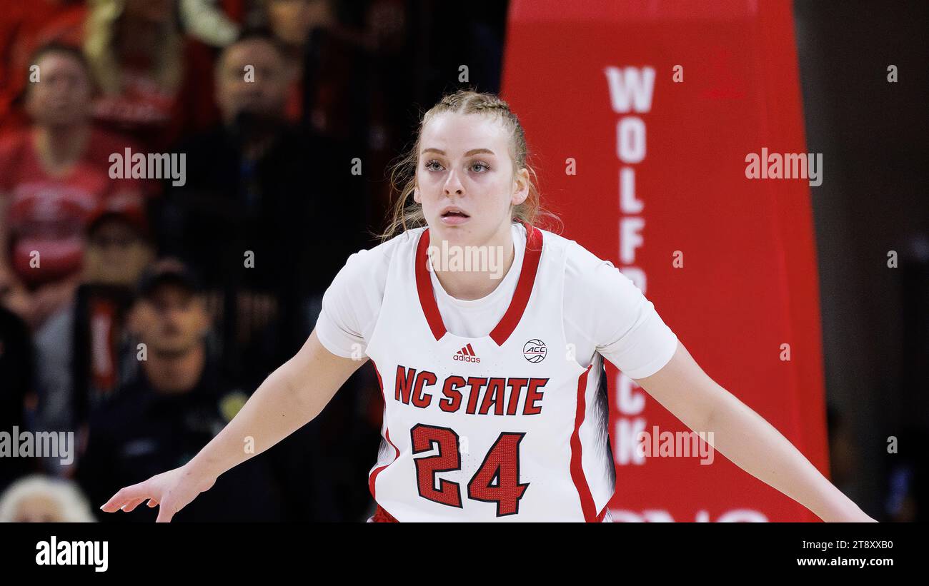 North Carolina State's Laci Steele (24) defends during an NCAA ...