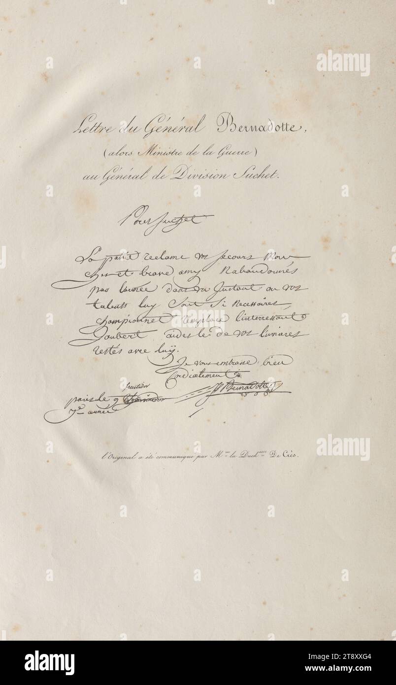 Lettre du general bernadotte hi-res stock photography and images - Alamy