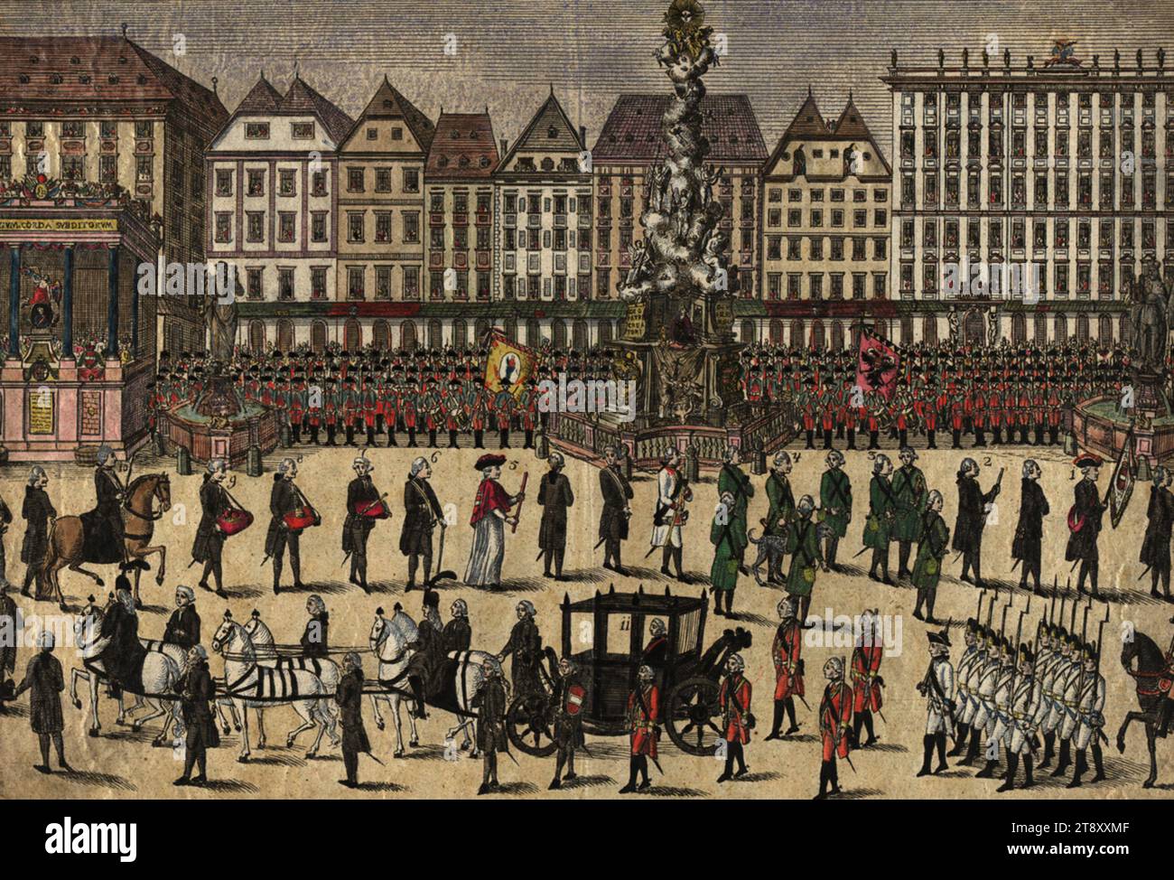 Hereditary homage of Leopold II on April 6, 1790: The procession across ...
