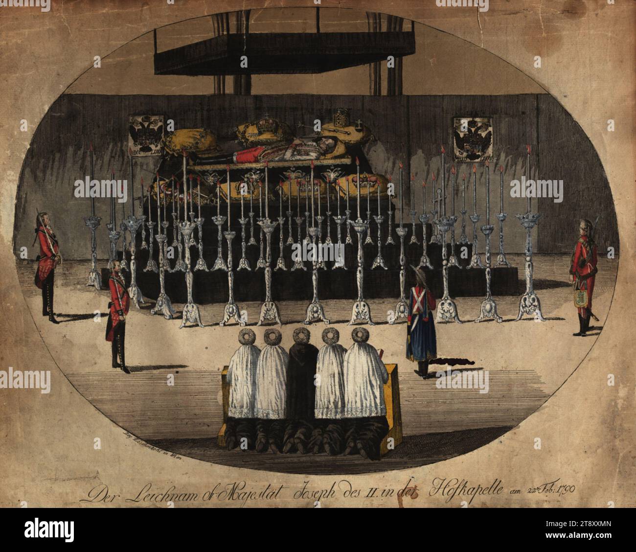The body of Joseph II in the court chapel on February 22, 1790, Johann ...