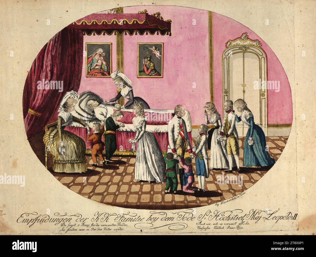 The imperial family at the deathbed of Leopold II, died March 1, 1792 ...