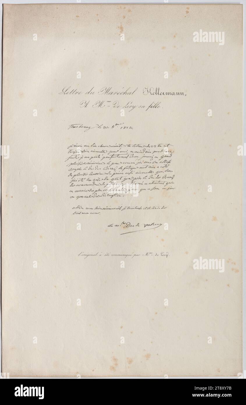 Lettre du marechal kellermann hi-res stock photography and images - Alamy
