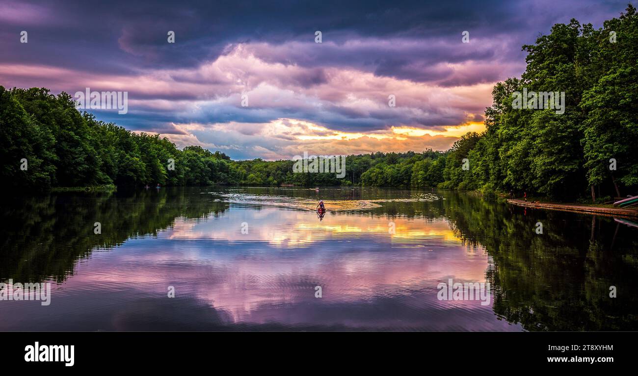 French creek rowboats canoe hopewell lake Stock Photo - Alamy