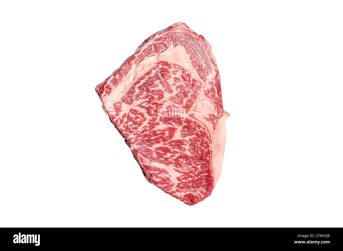 Japanese wagyu rib eye beef meat steak. Isolated, white background ...