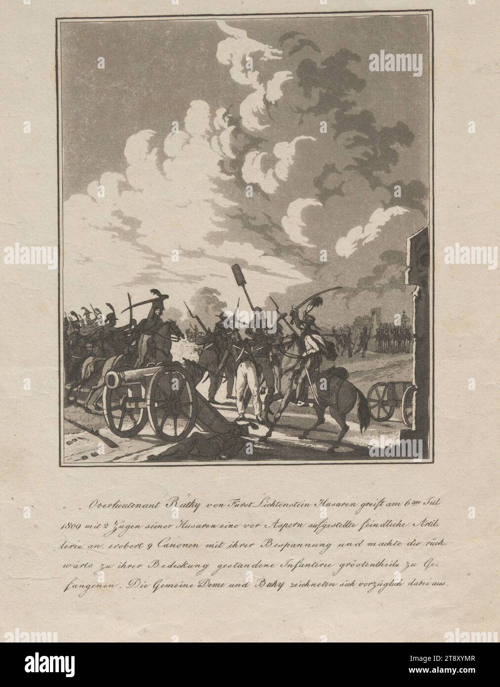 War scenes from the year 1809: Lieutenant Ratky attacks on July 6. July ...