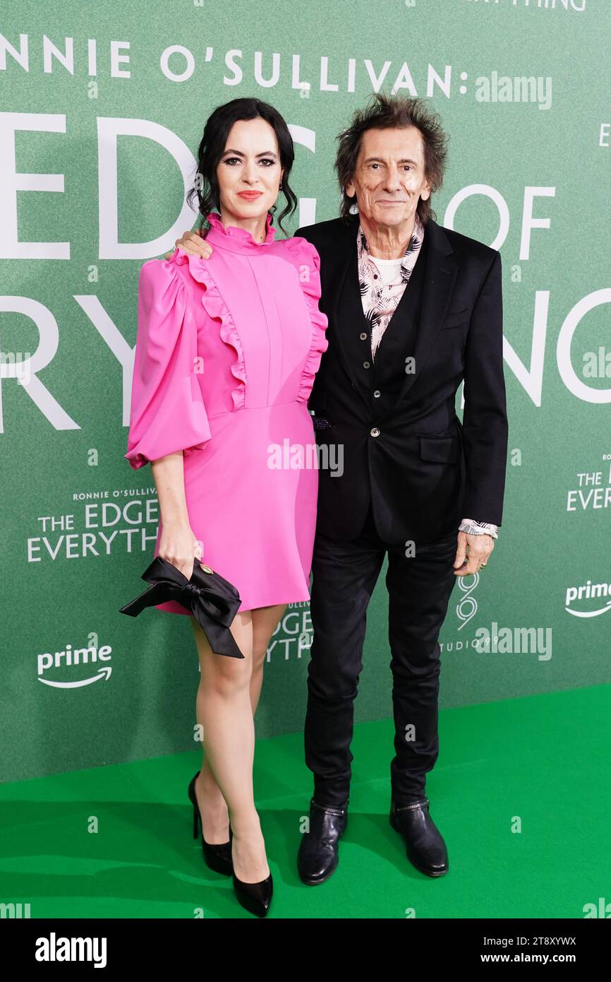 Ronnie and Sally Wood attending the premiere of Ronnie O'Sullivan: The ...