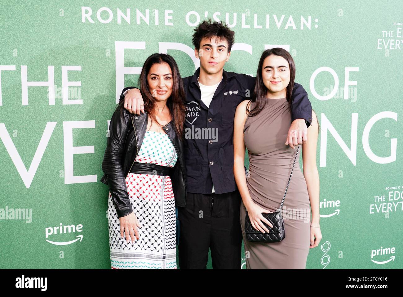 (left to right) Laila Rouass, Ronnie O'Sullivan Jr. and Lily O'Sullivan ...