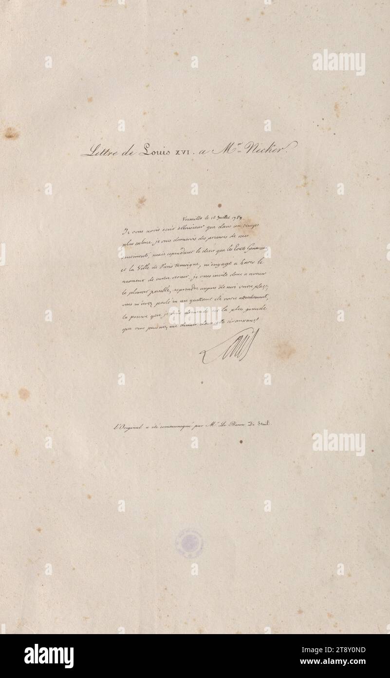 Lettre de louis xvi hi-res stock photography and images - Alamy