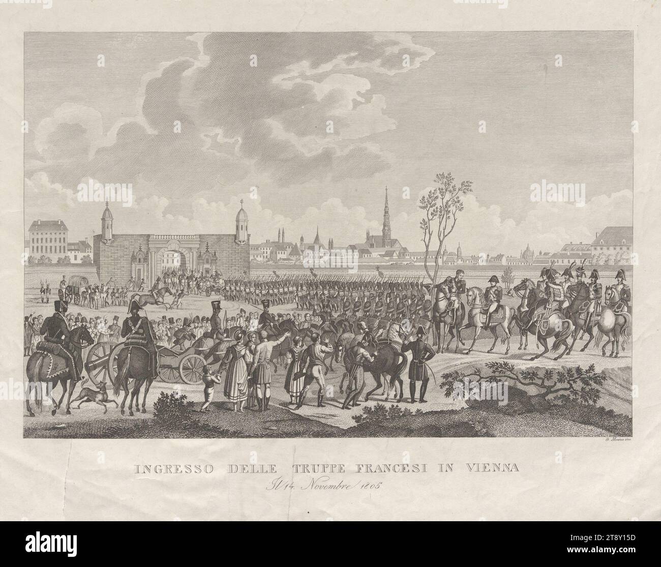 Entry of the French into Vienna 1805, Moina, copper engraver, 1805 ...