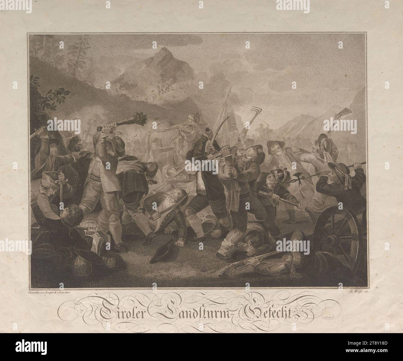 Tiroler Landsturm-Gefecht', David Weiss (1775-1846), copper engraver ...