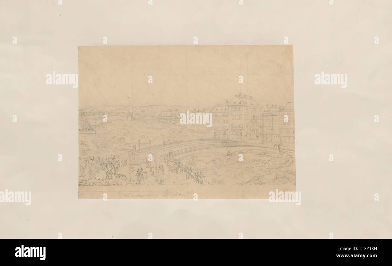Flood of 1830', Unknown, 1830, paper, pencil drawing, height×width 17 ...