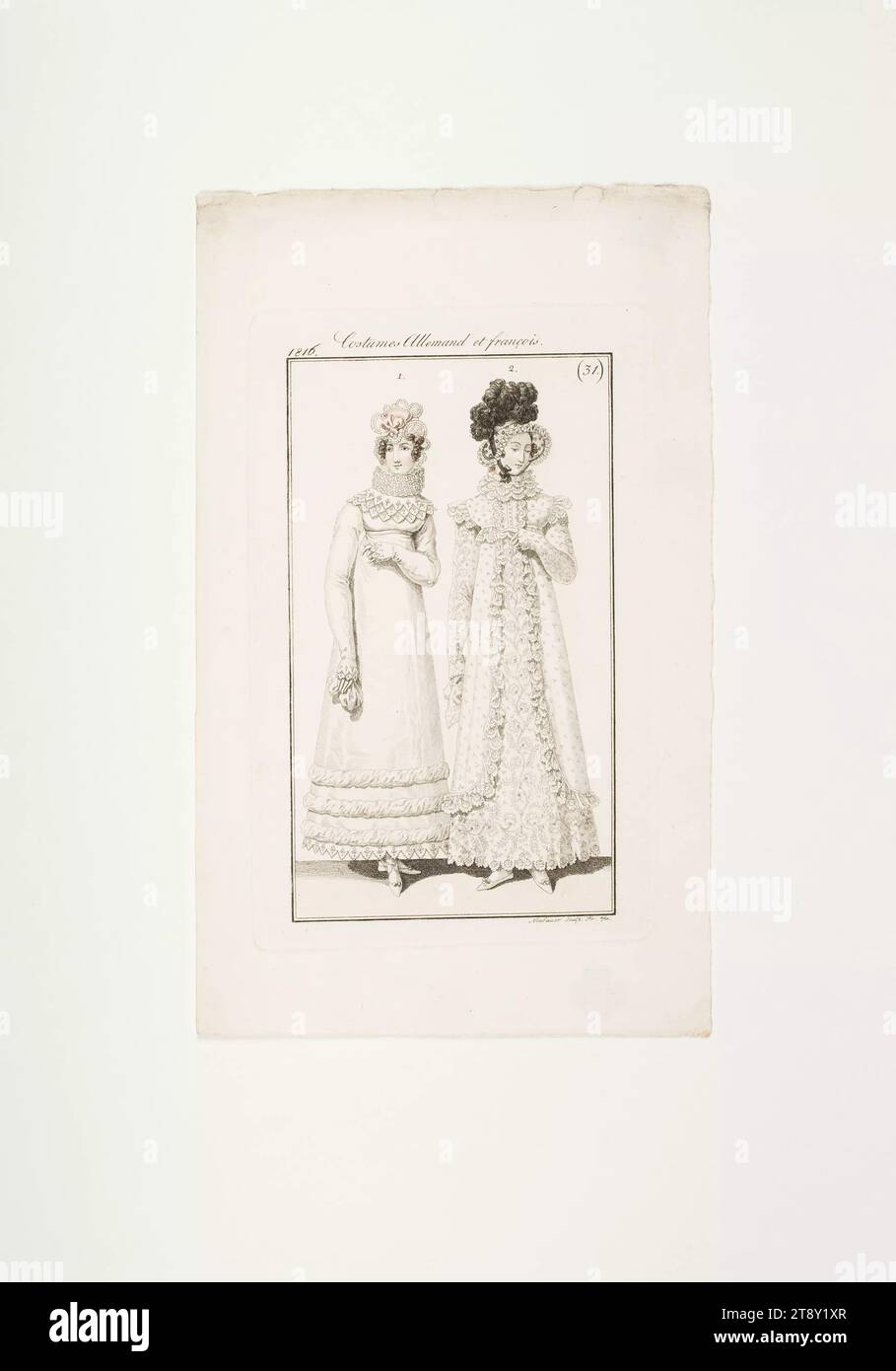 Fashion picture: 'French woman with ruff, Viennese woman with rich ...