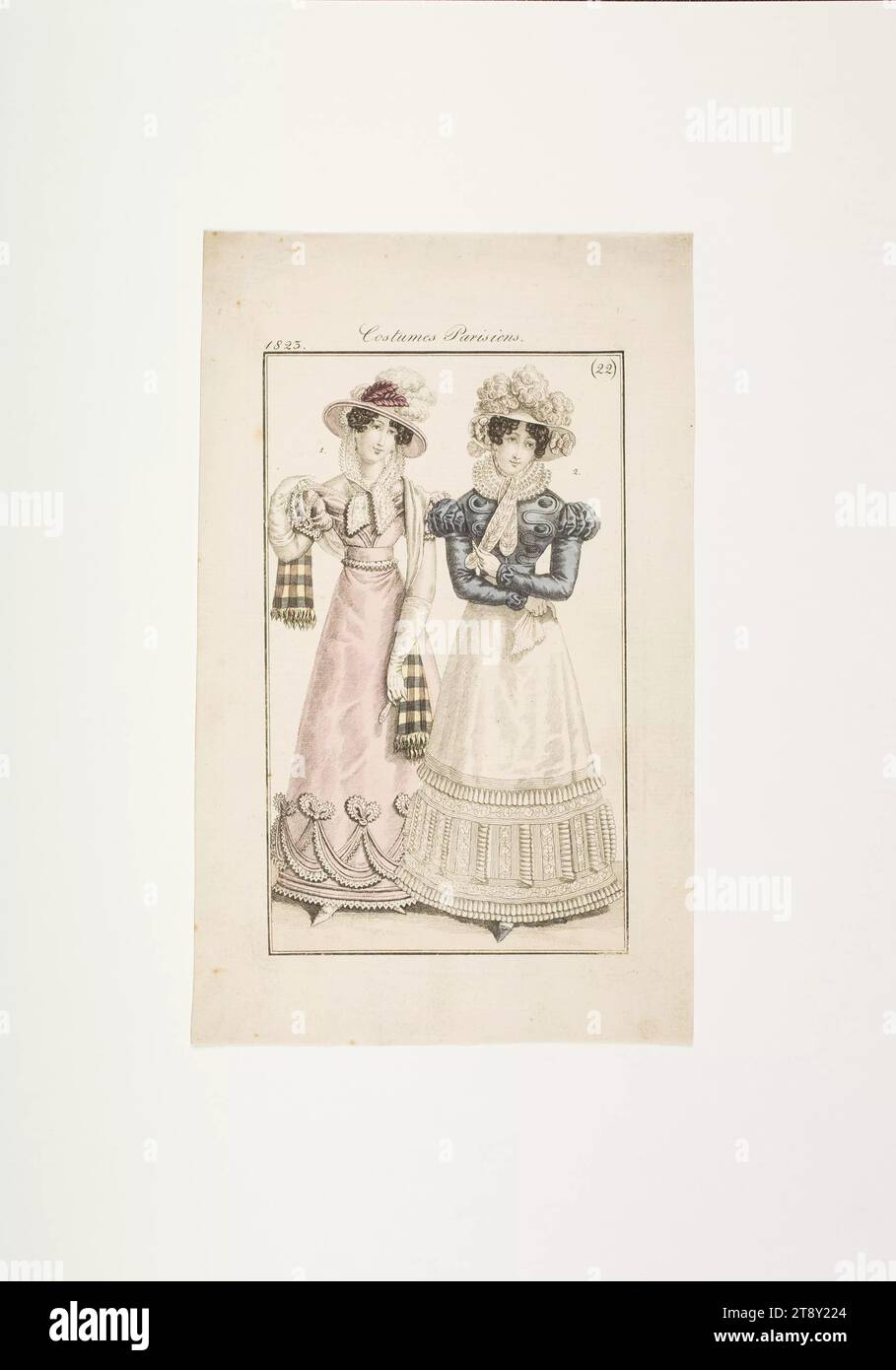 Fashion picture: 'Parisian women with silk sash, feather hats and ...