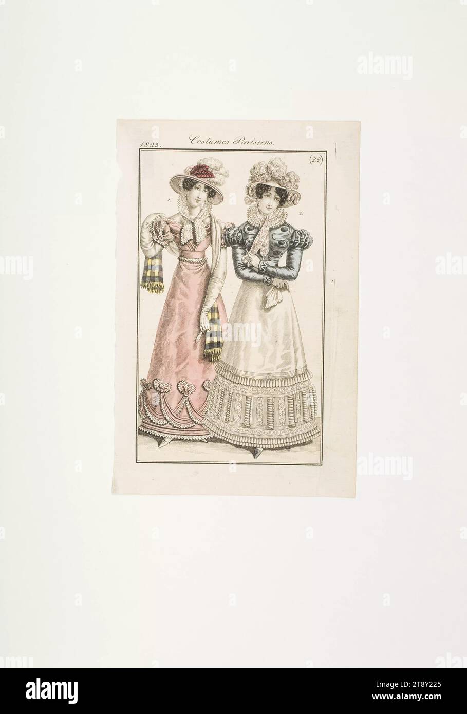 Fashion picture: 'Parisian women with silk sash, feather hats and ...