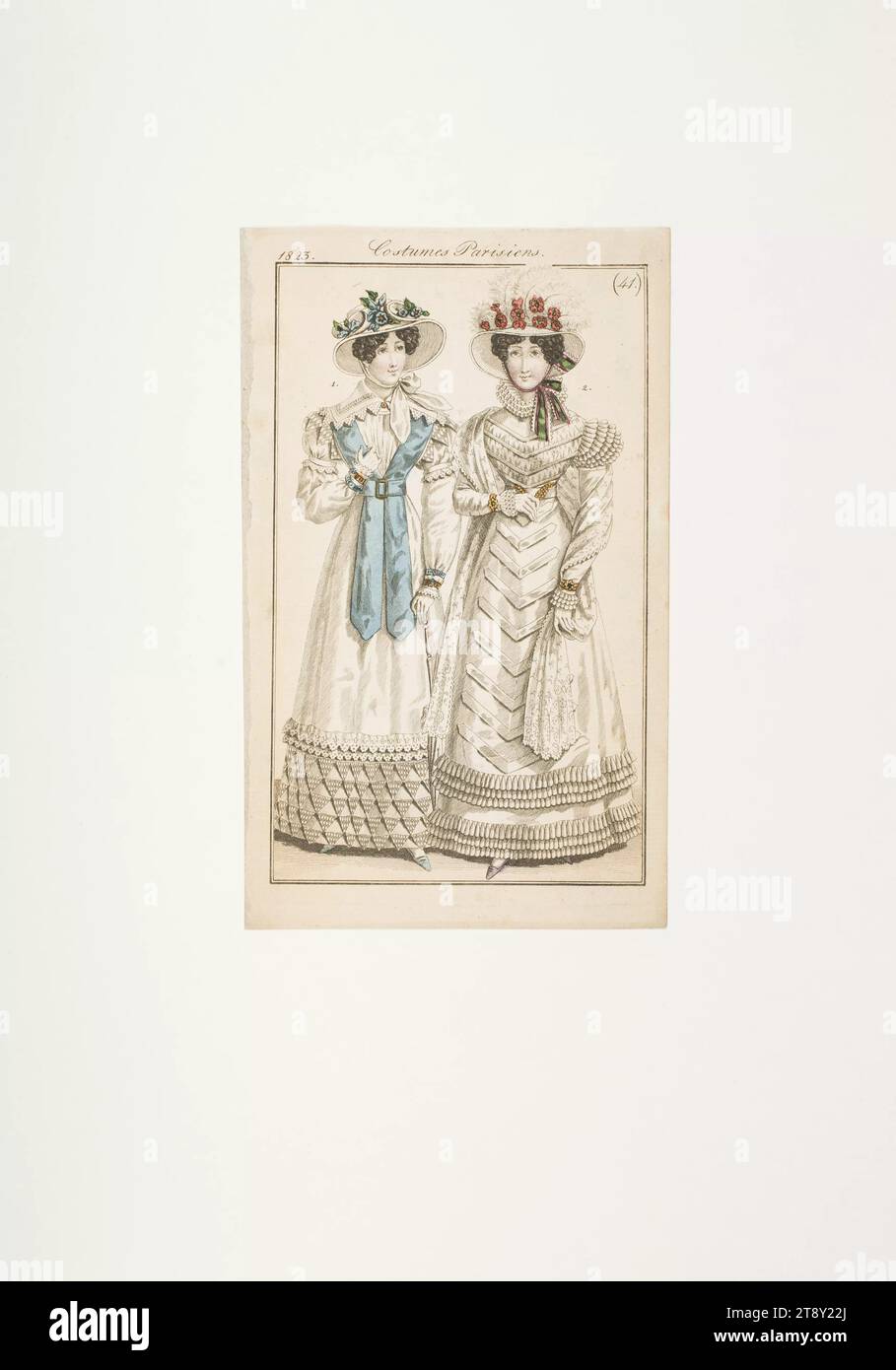 Fashion picture: 'Parisian women in blouse dress and percale dress with ...