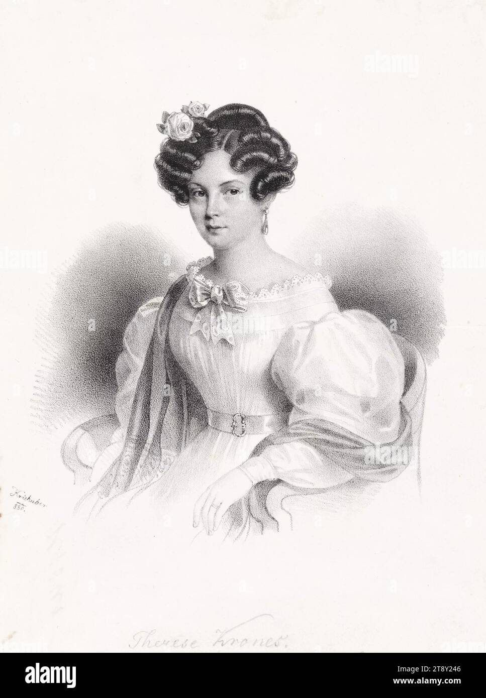 Therese Krones, Josef Kriehuber (1800-1876), lithographer, 1830, paper ...