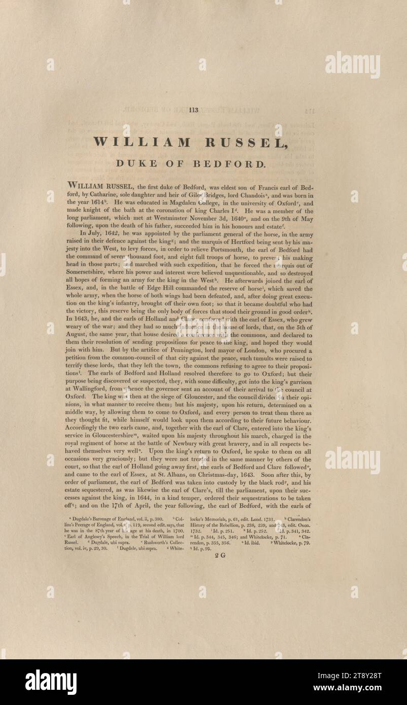 WILLIAM RUSSEL, DUKE OF BEDFORD.', Unknown, 1813, paper, printing ...