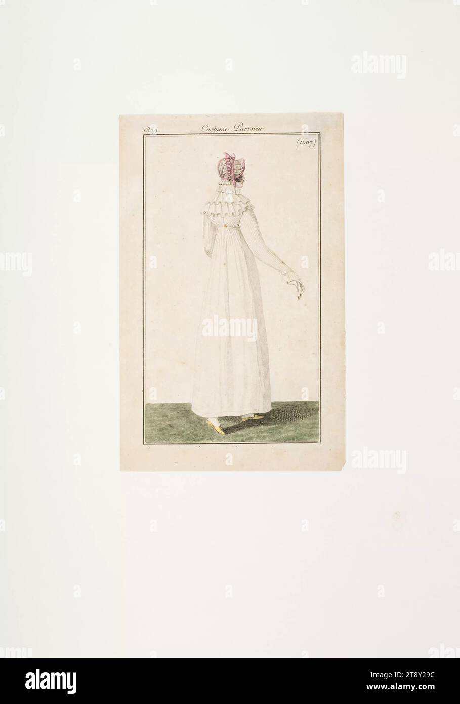 Fashion plate: 'French lady in white suit with ruff and transparent ...