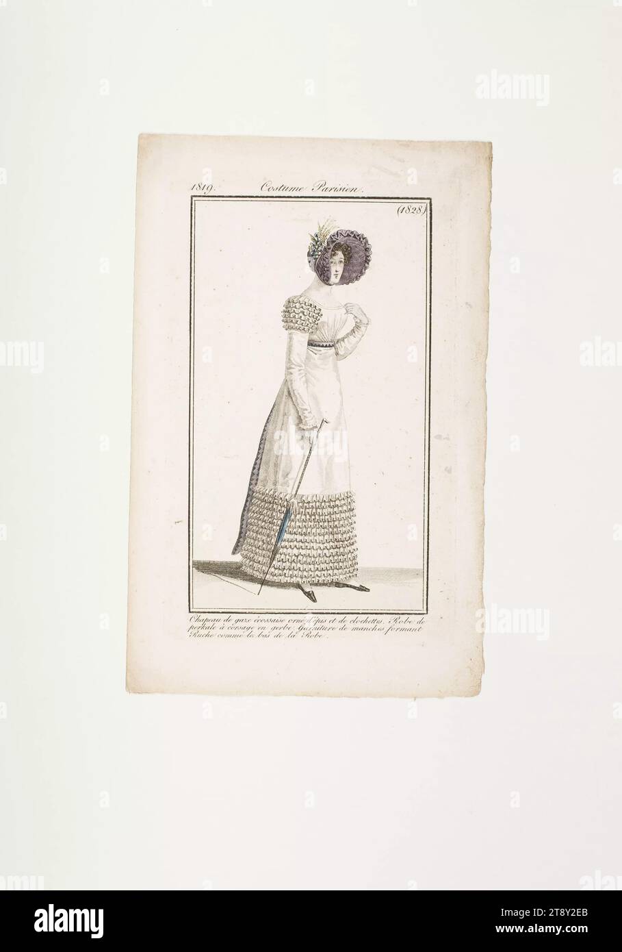 Fashion picture: 'French lady with purple gauze hat decorated with ...