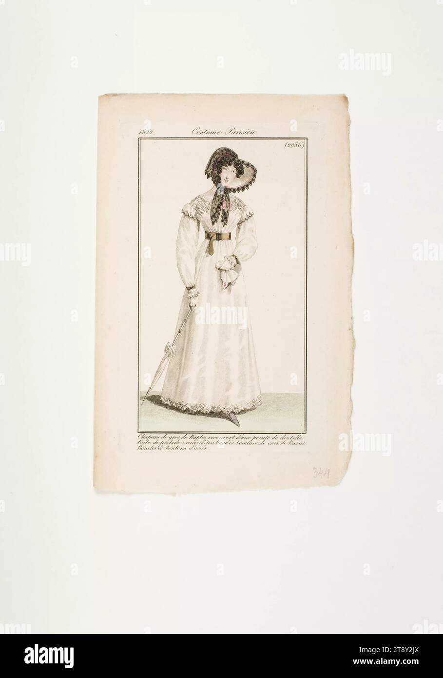 Fashion picture: 'Parisian lady with wide-brimmed hat and lace cloth ...