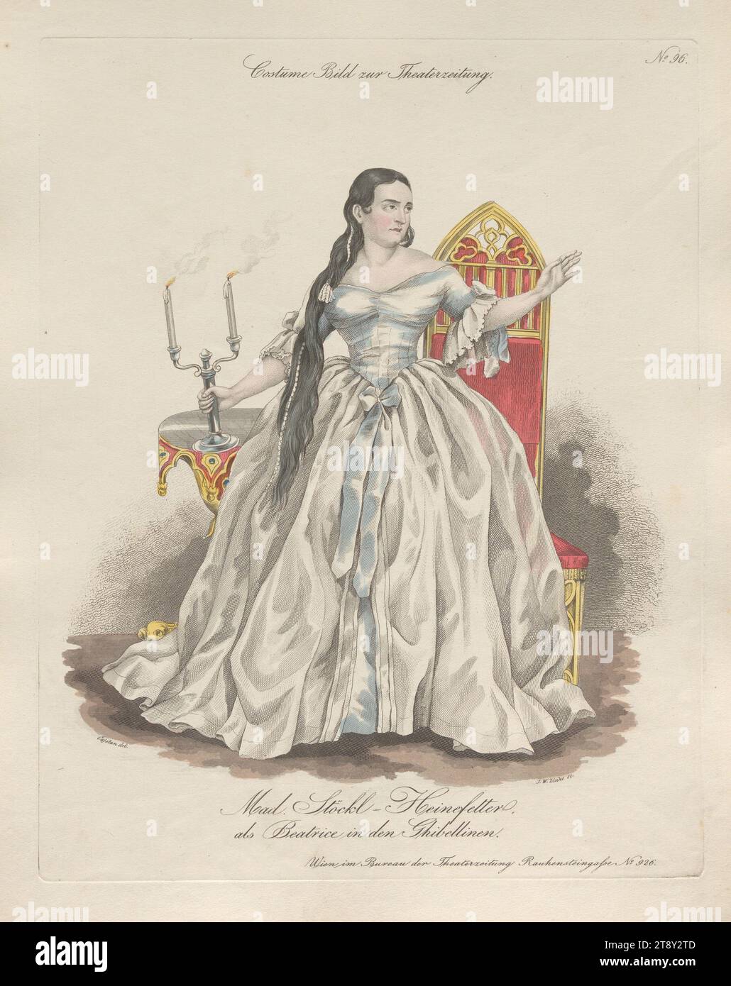 Clara Heinefetter as Beatrice in Meyerbeer's 'Die Welfen und die ...