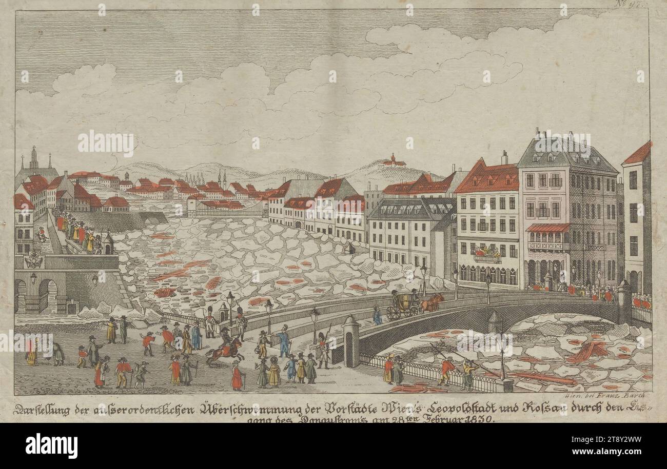 The flooding of the suburbs of Leopoldstadt and Rossau by the ice on ...