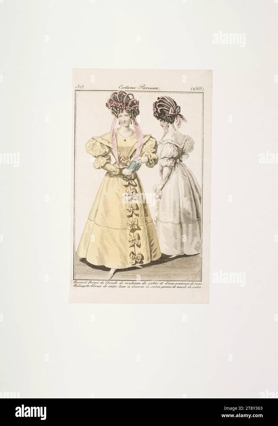 Fashion picture: Two Parisian women with redingote blouse in white and ...