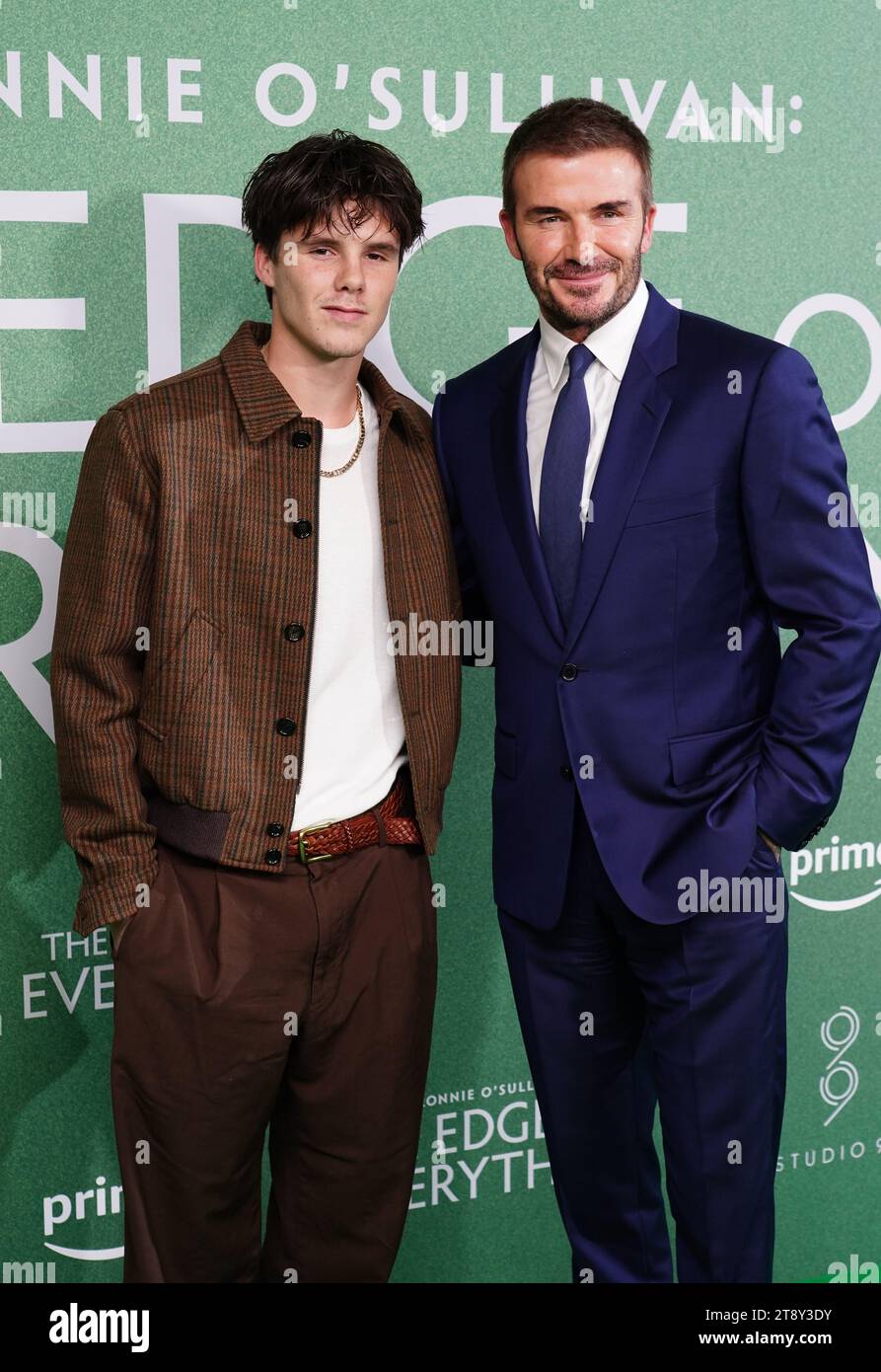David and Cruz Beckham attending the premiere of Ronnie O'Sullivan: The ...