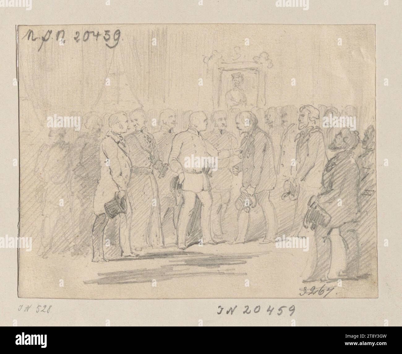 Medal Award, Unknown, Date around 1850, paper, pencil drawing, height 9 ...