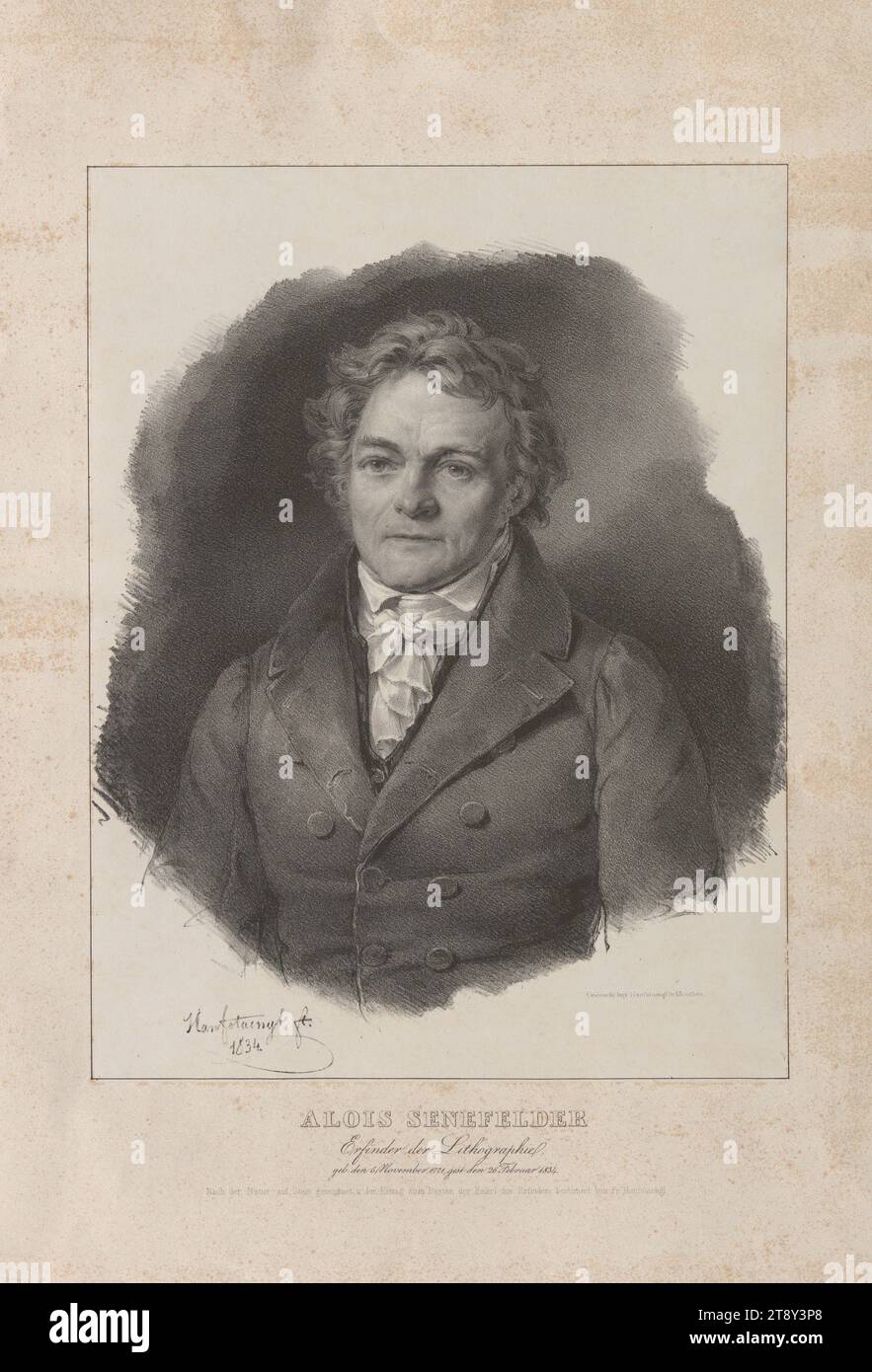 ALOIS SENEFELDER Inventor of lithography, born November 6, 1771, died ...