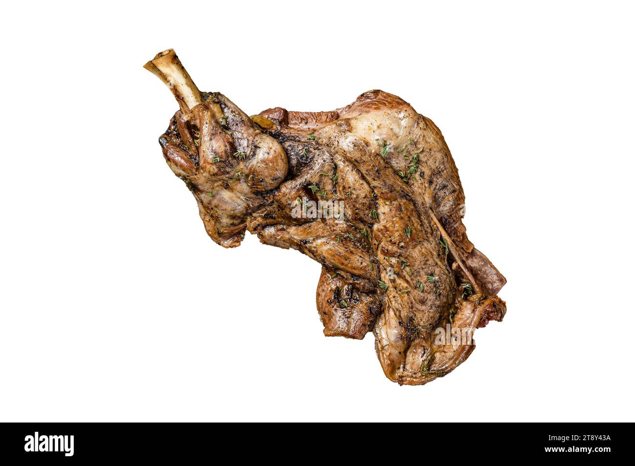 Barbecue Roasted lamb mutton shoulder meat with herbs and spices ...