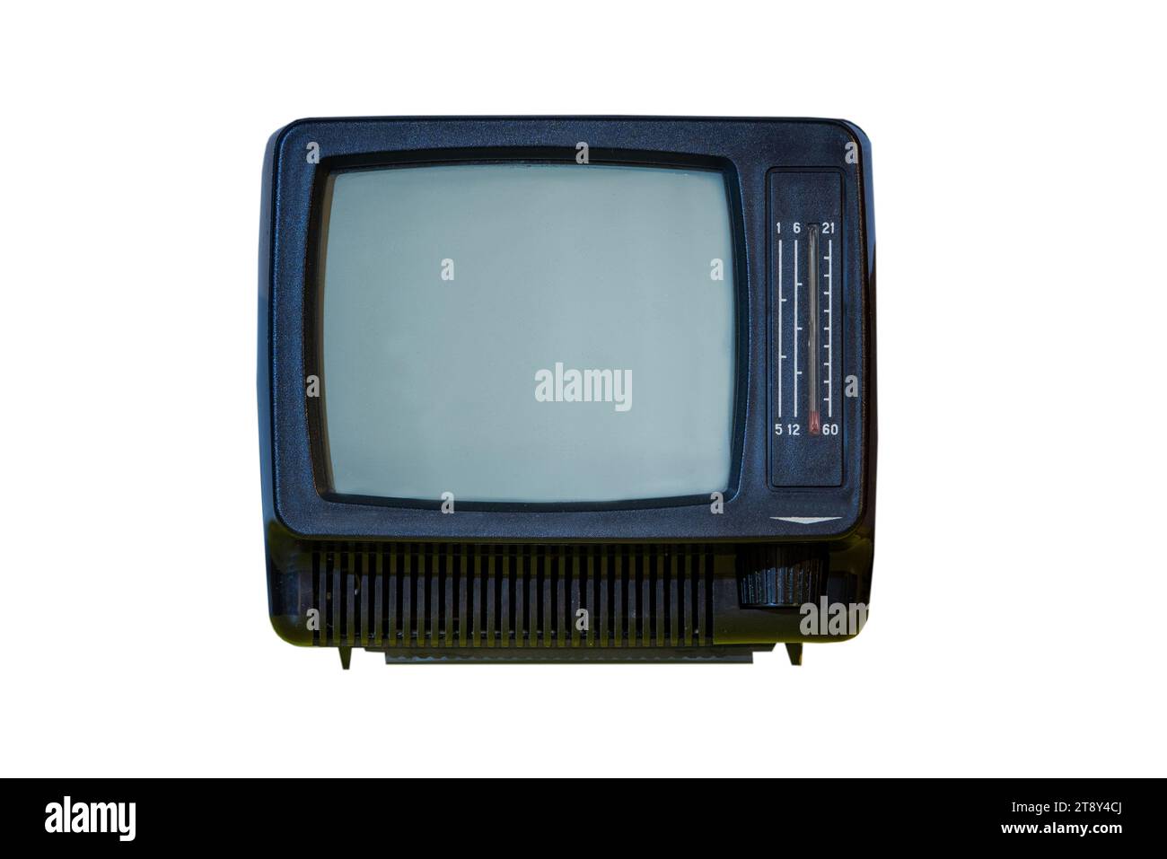 Vintage electronic TV receiver isolated on a white background Stock ...