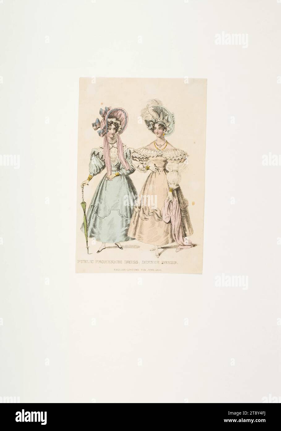 Fashion image: Two figures, promenade and dinner dress, Unknown, 1830 ...