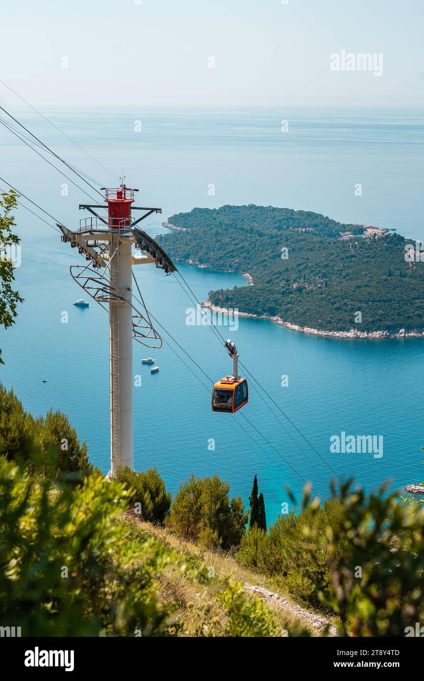 Dubrovnik from above, cable car to mount srd Stock Photo - Alamy
