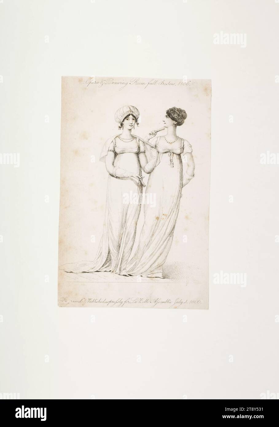 Fashion image: Two figures, opera dress, drawing Full dress, Unknown ...