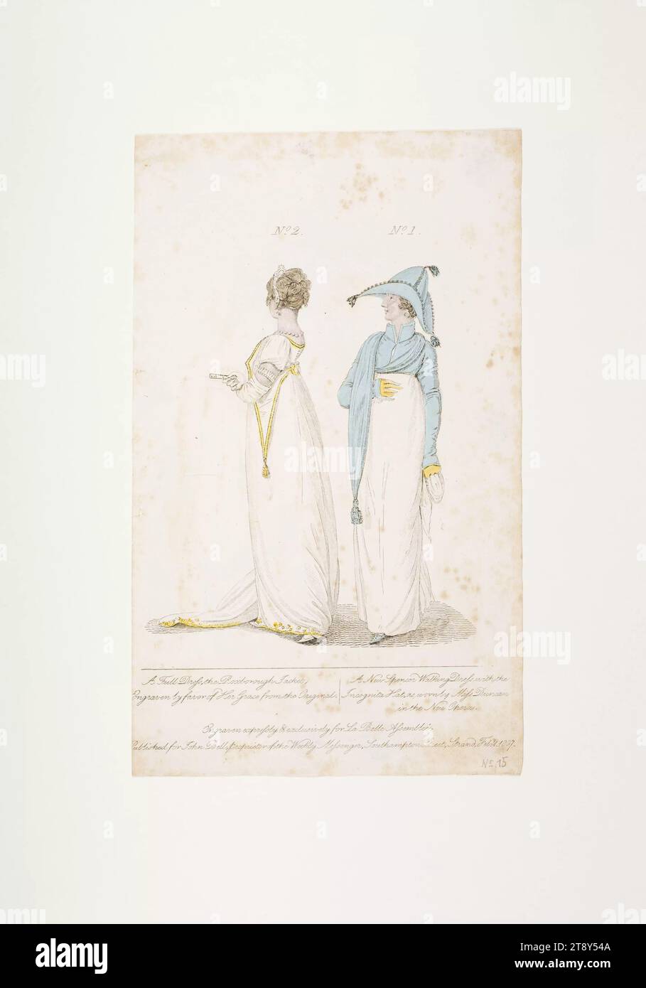 Fashion image: Two figures, spencer dress, fulldress, Unknown, 1807 ...