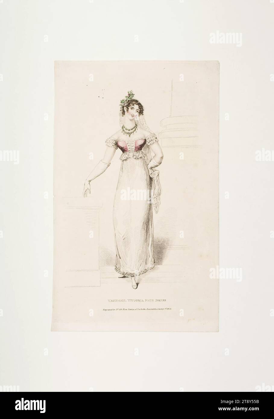Fashion image: a figure, Vittoria Fete Dress, Unknown, 1813, paper ...