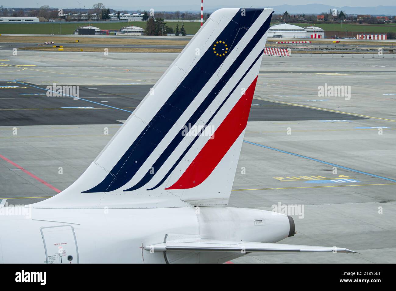 Air France Airbus A320 vertical stabilizer close-up photo Stock Photo ...