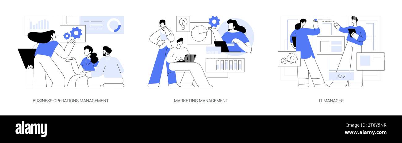 Master of Business administration isolated cartoon vector illustrations ...