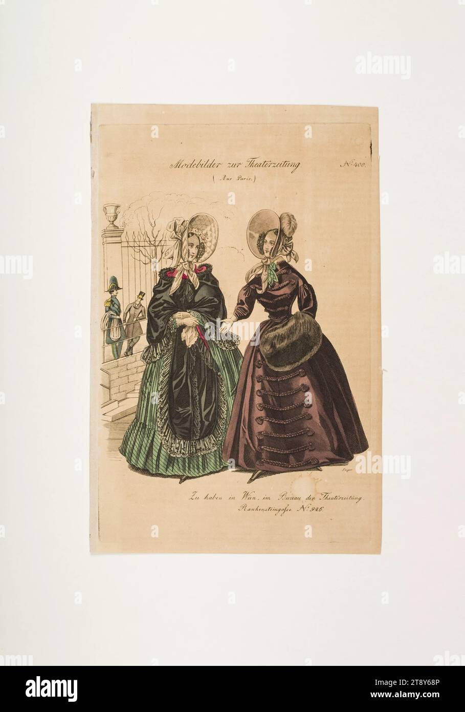 Fashion picture: Two figures, female winter fashions, Unknown, 1838 ...