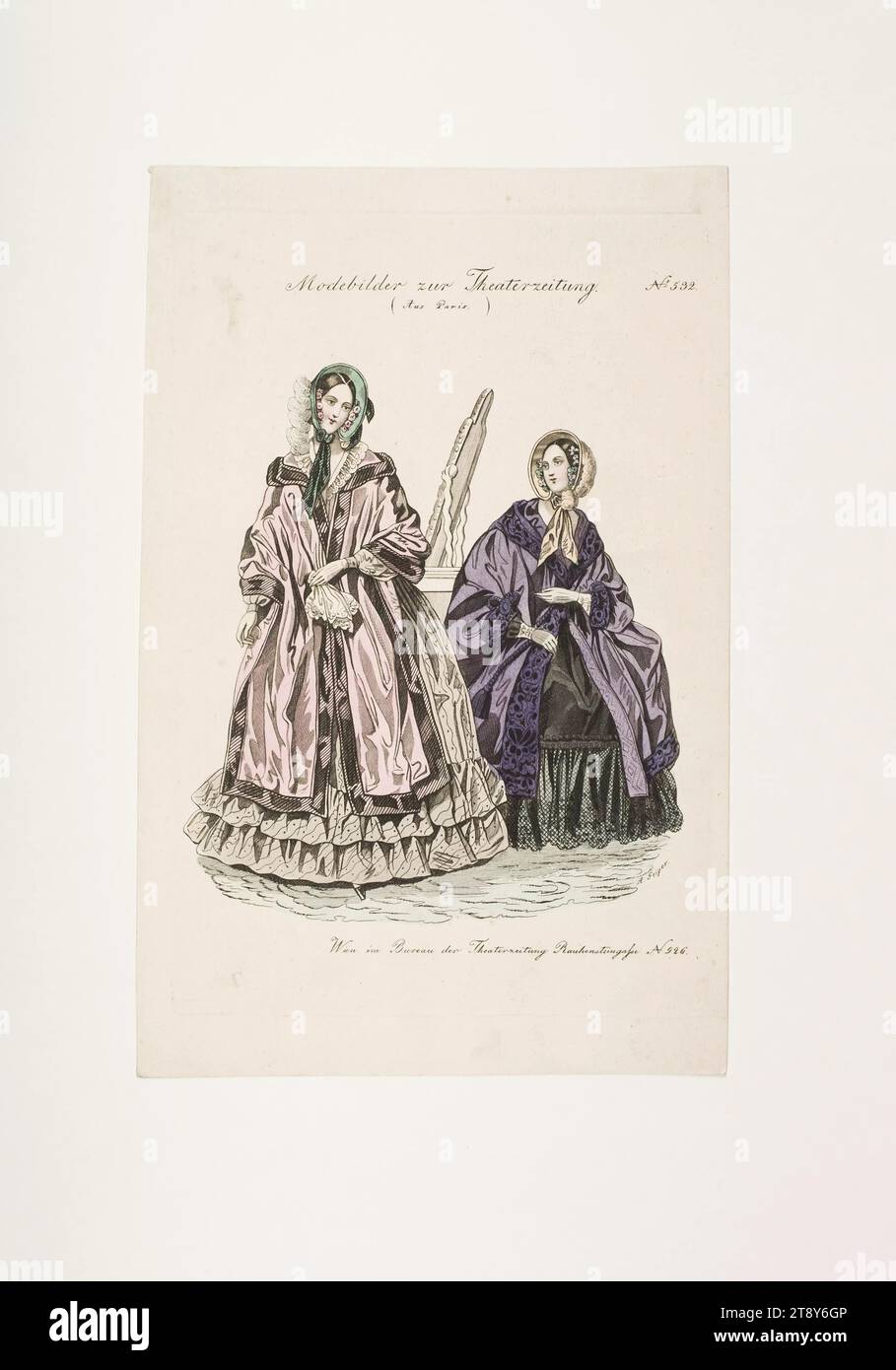 Fashion picture: Two figures, capes for ladies, Unknown, 1840, paper ...