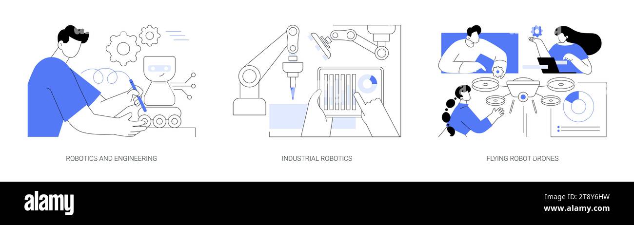 Robotics research isolated cartoon vector illustrations se Stock Vector ...