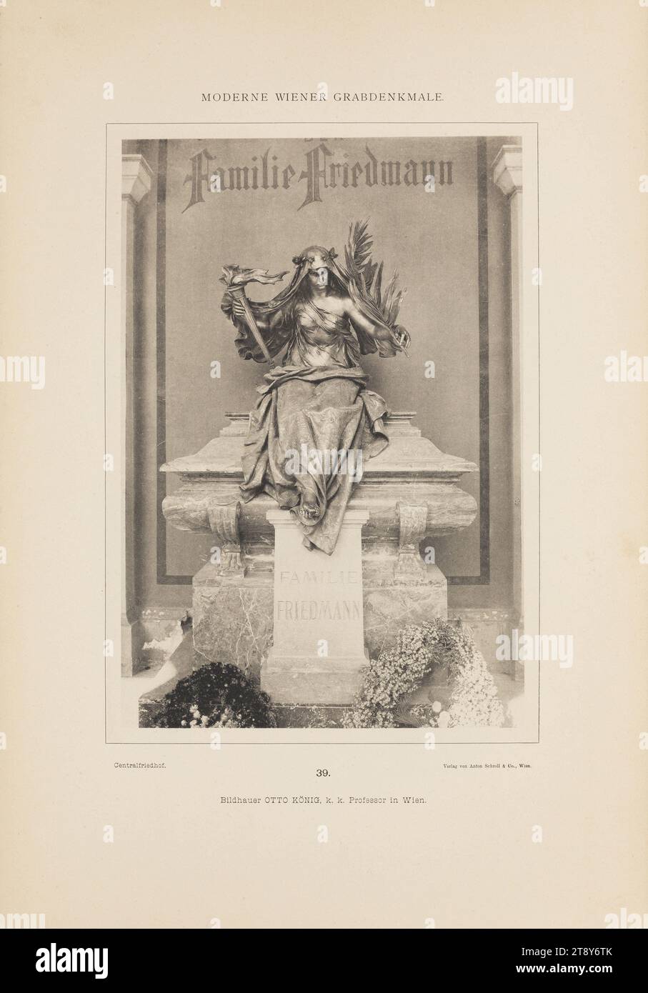 Central cemetery, grave monument Friedmann family, sculptor Otto König (sheet no. 39 from ...