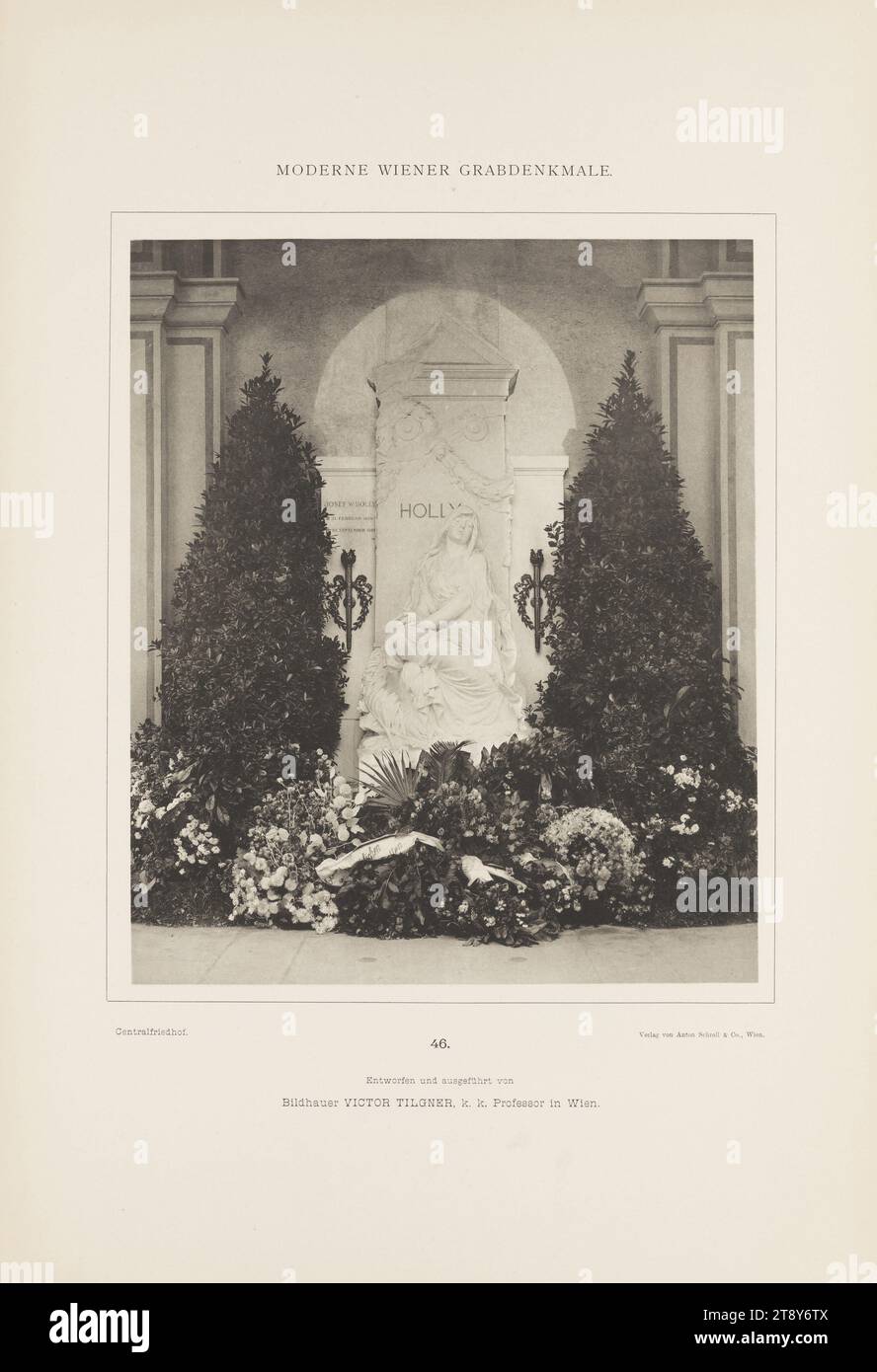 Zentralfriedhof, grave monument Holly, sculptor Victor Tilgner (sheet ...