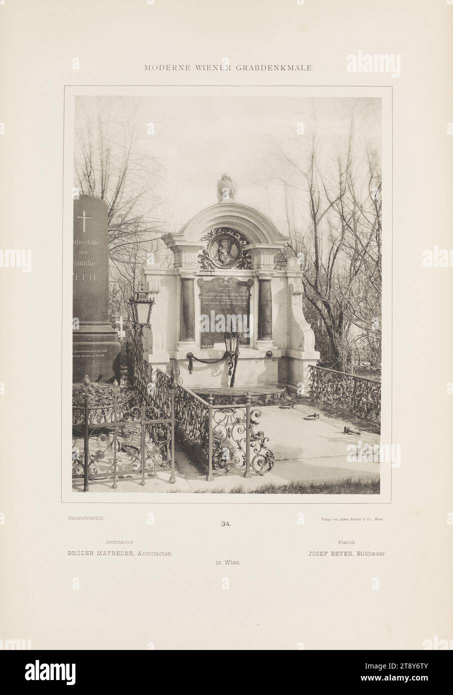 Central cemetery, grave monument Rudolf Schürer von Waldheim, architects brothers Mayreder ...